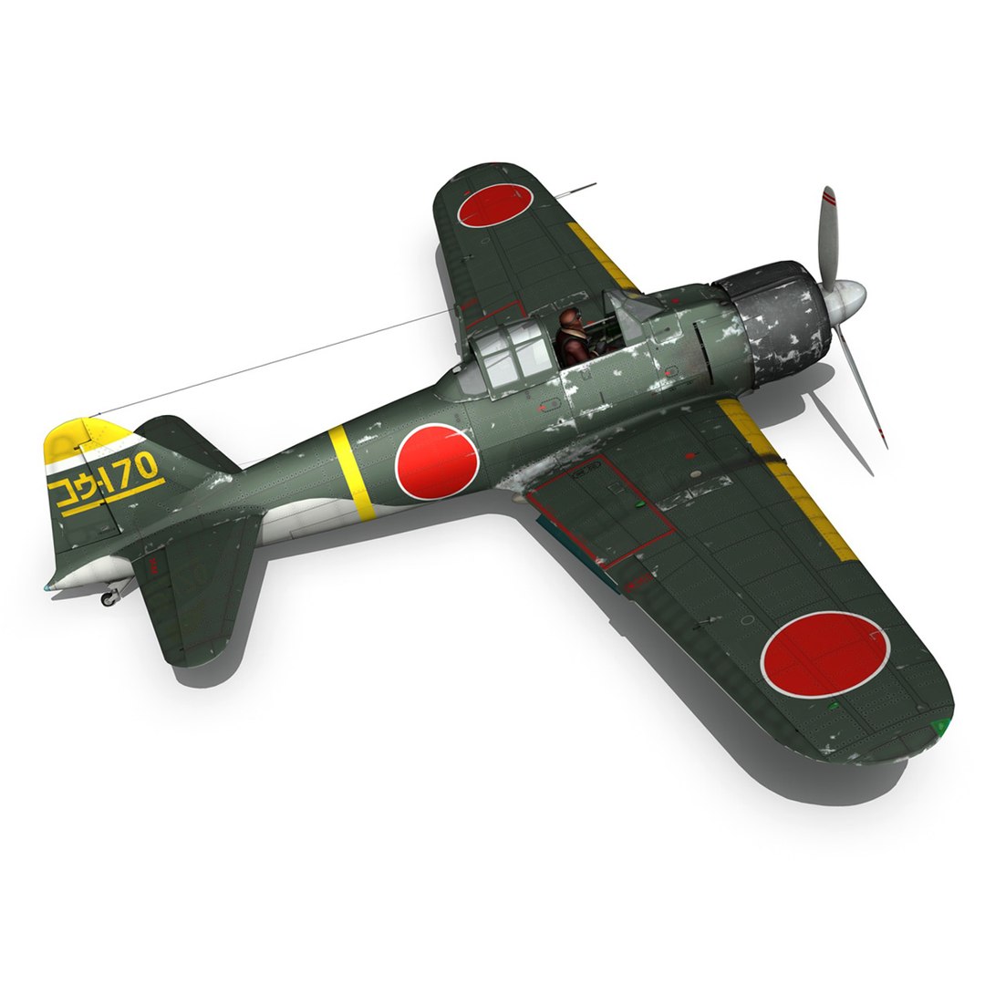 Mitsubishi A6m2 Zero - 3d Model