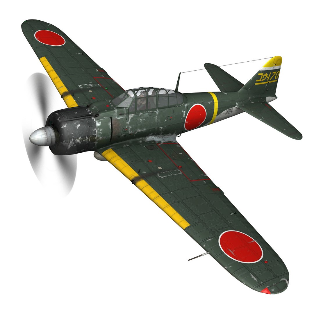 Mitsubishi A6m2 Zero - 3d Model