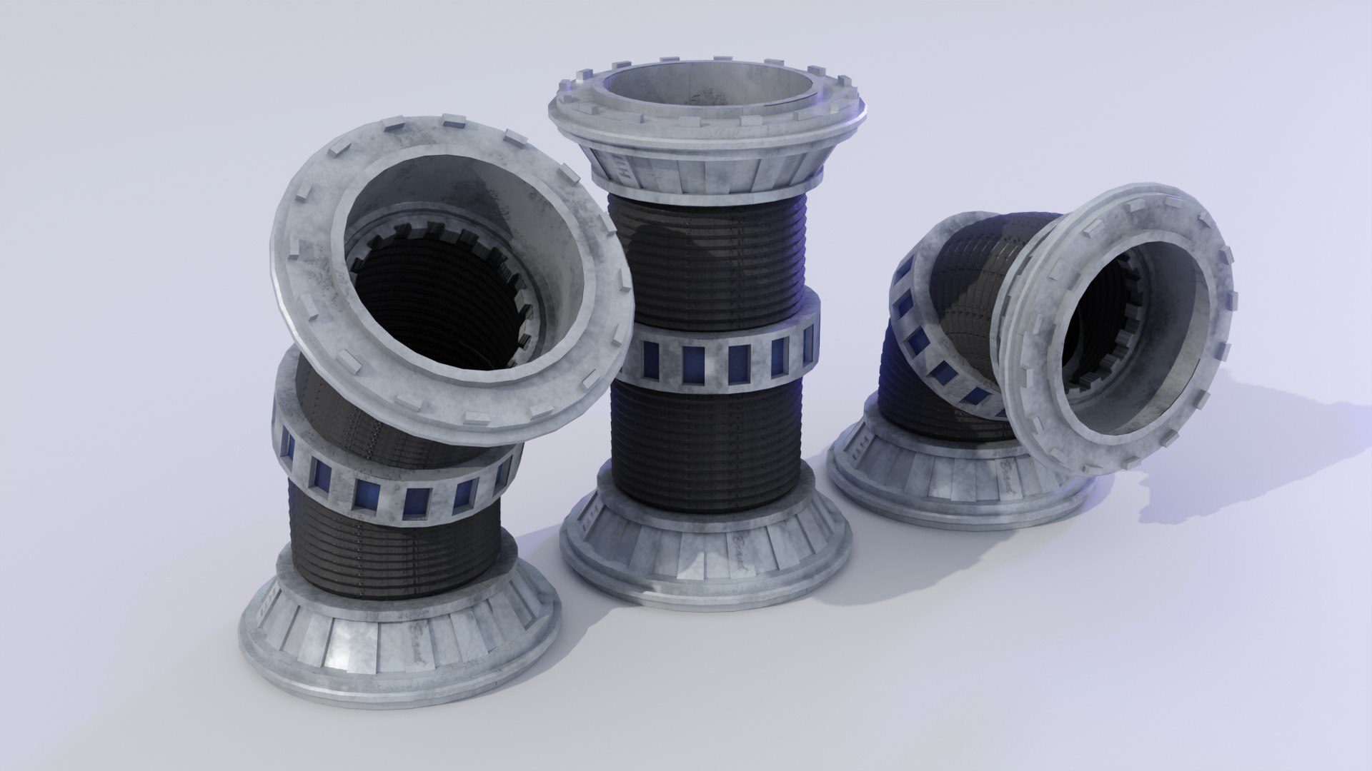 3D Sci-Fi Pipes Armored - TurboSquid 2181567