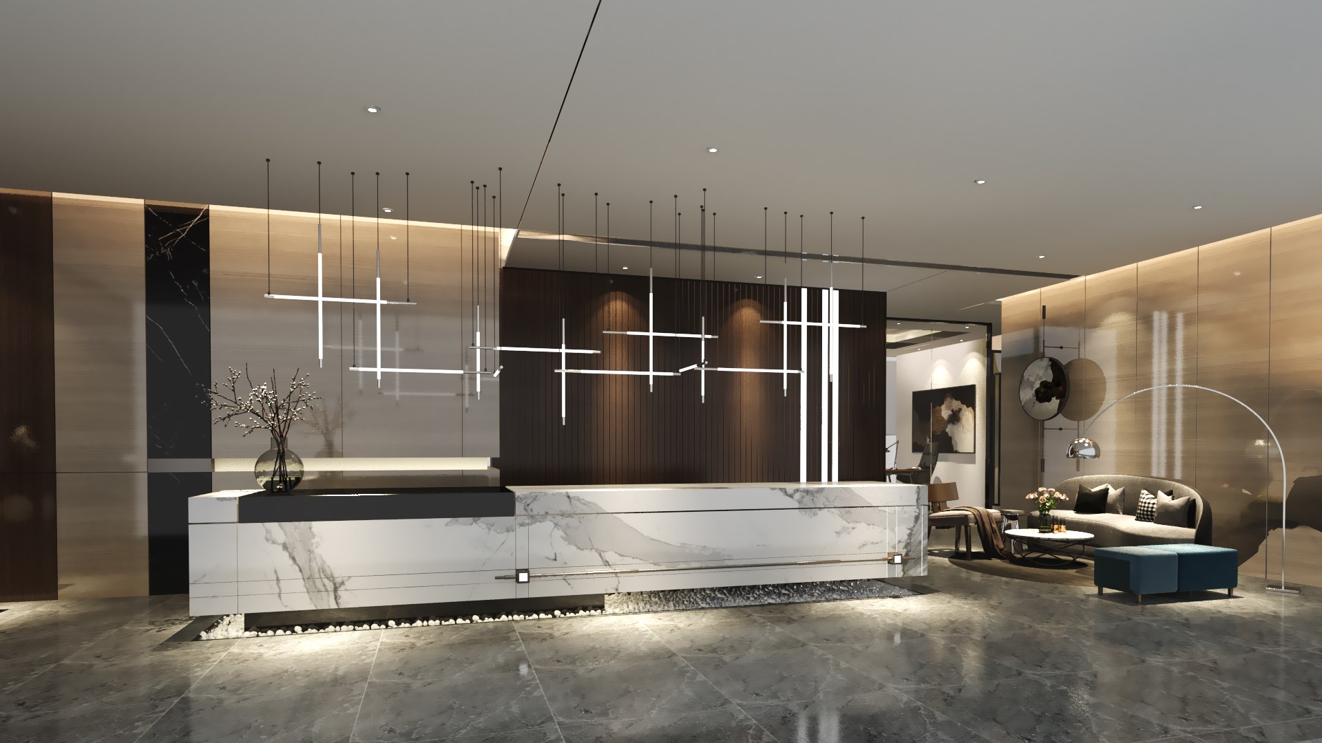 Reception Desk Model - TurboSquid 2214146