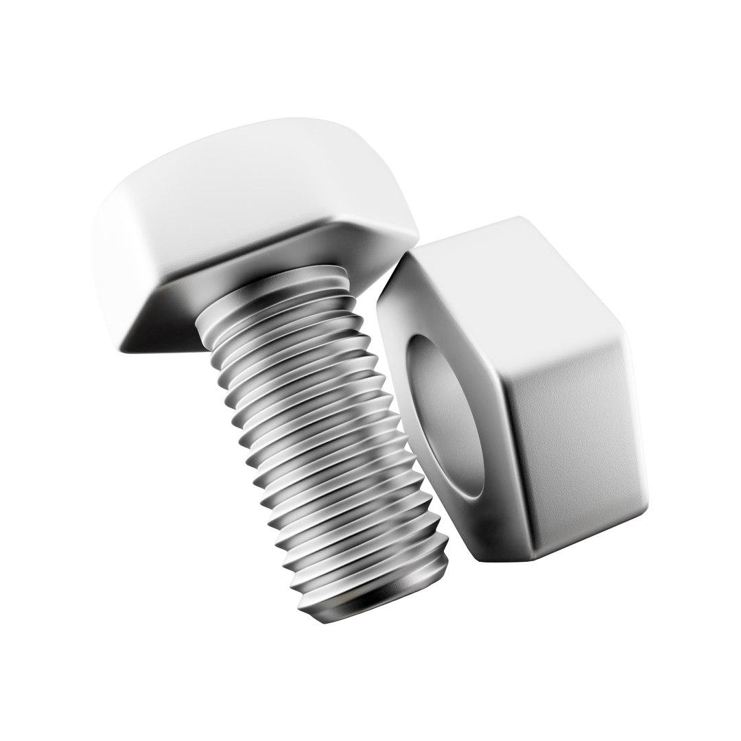 3D 3d bolt and nut icon - TurboSquid 2074900