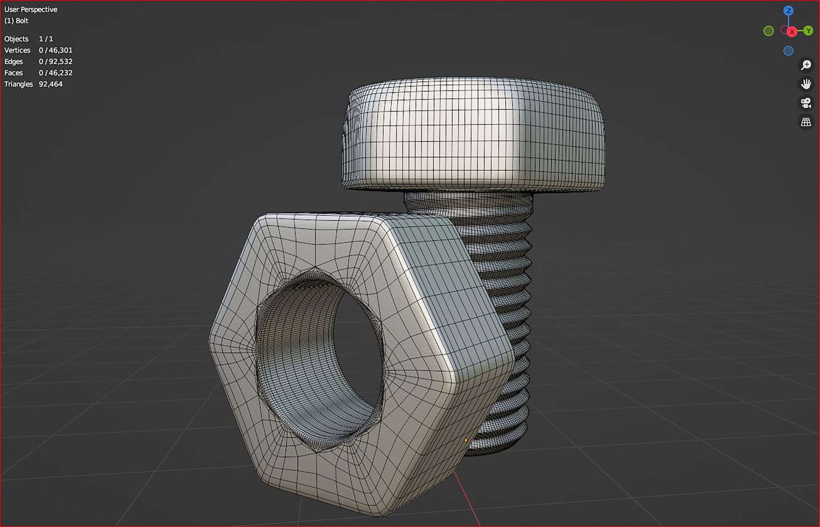 3D 3d bolt and nut icon - TurboSquid 2074900
