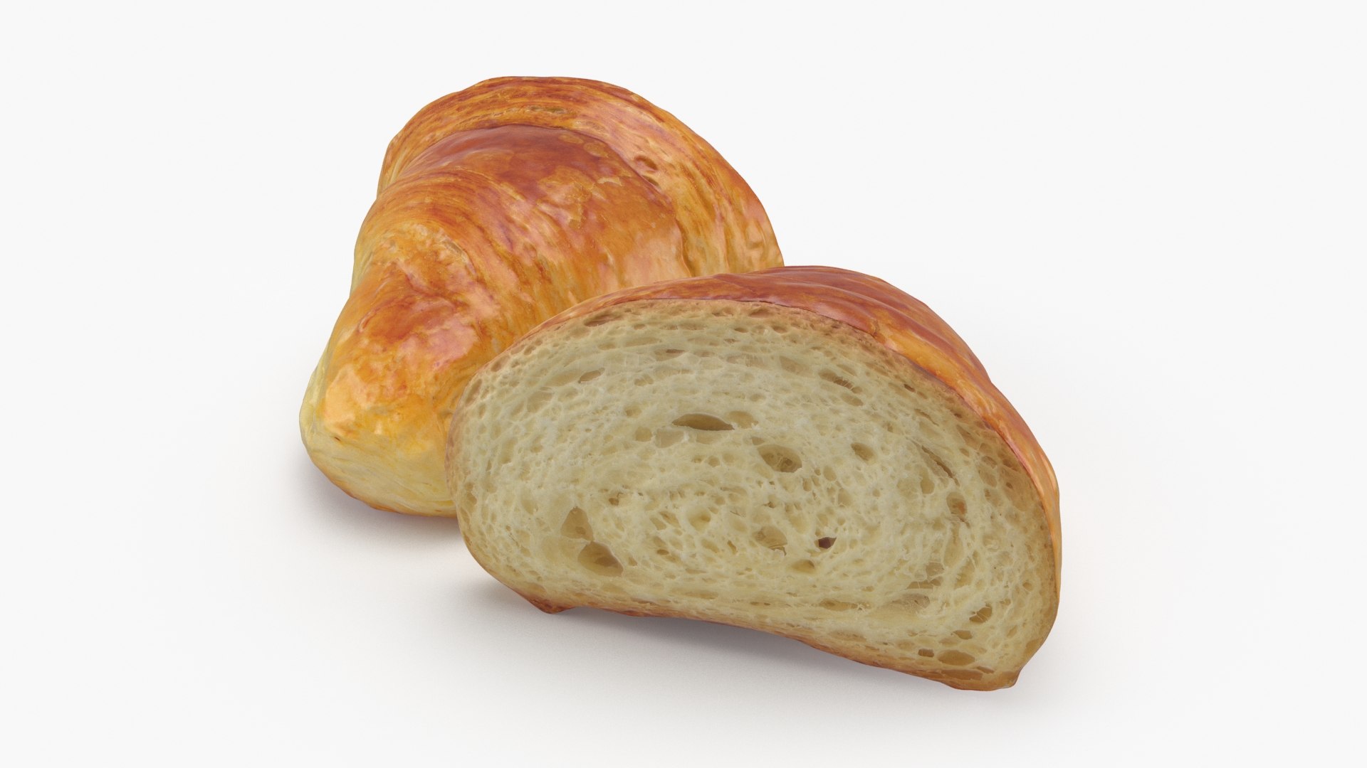 3D Model Croissant Cut Pose 2 - TurboSquid 2082547
