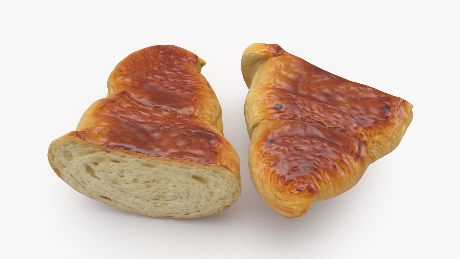 3D Model Croissant Cut Pose 2 - TurboSquid 2082547