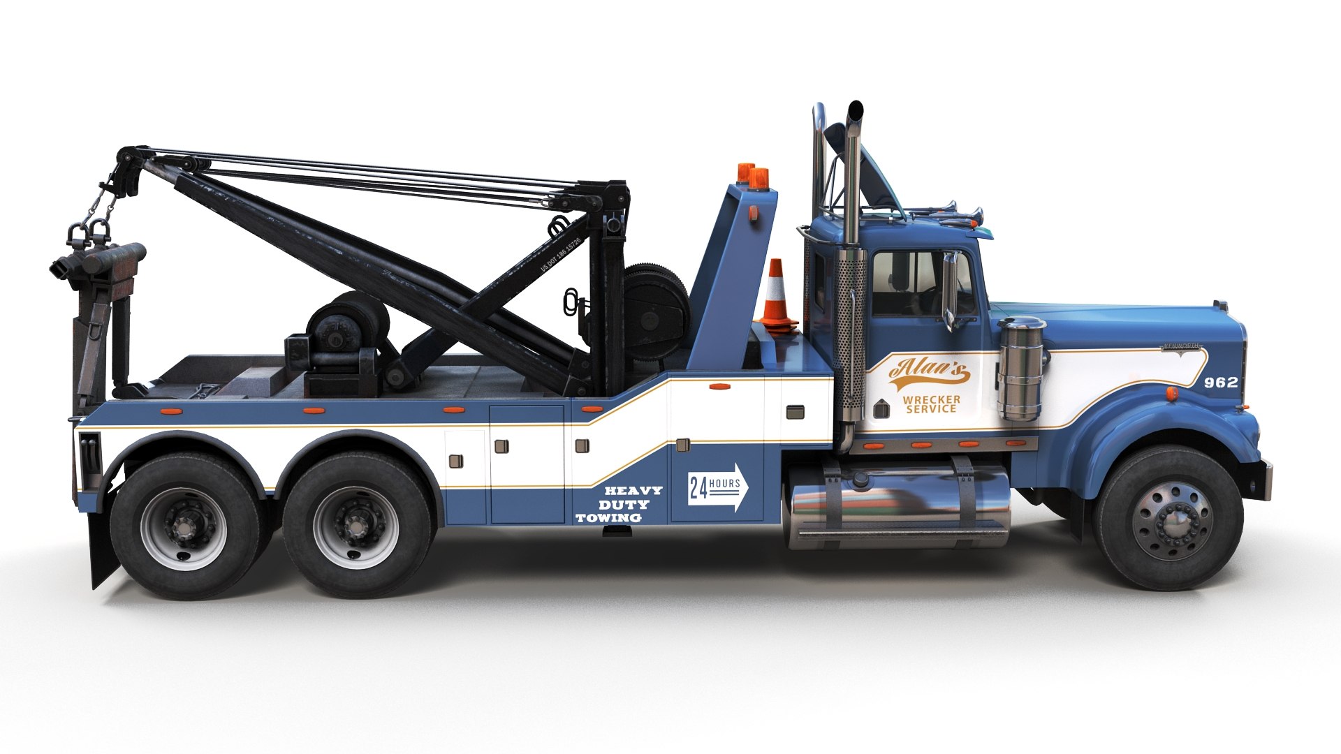 3D Kenworth W900A Wrecker Truck - TurboSquid 2211386