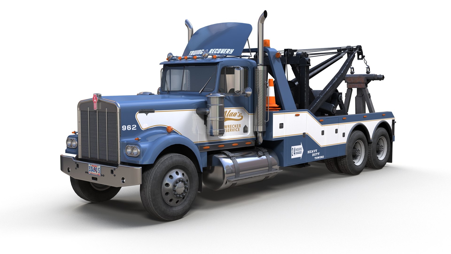 3D Kenworth W900A Wrecker Truck - TurboSquid 2211386