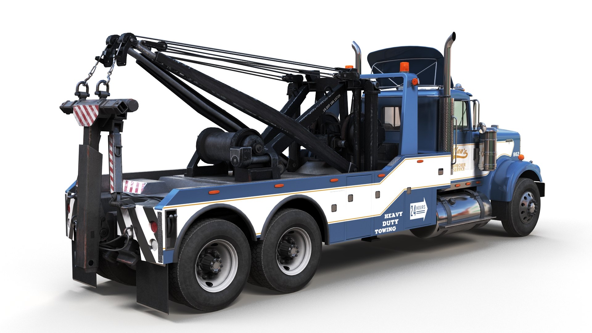 3D Kenworth W900A Wrecker Truck - TurboSquid 2211386