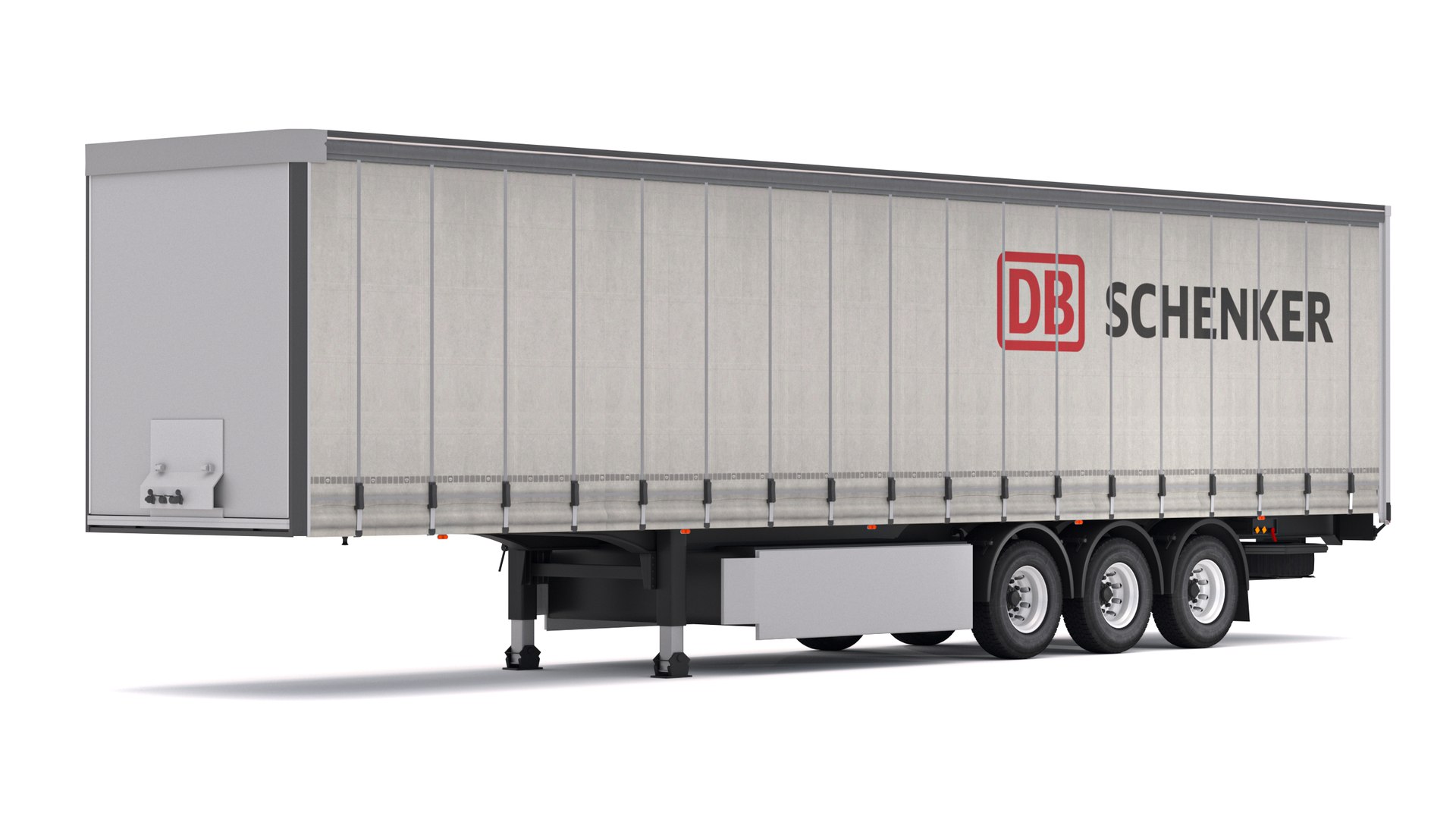 Semi Trailer Curtainsider DB Schenker 3D Model - TurboSquid 2289290