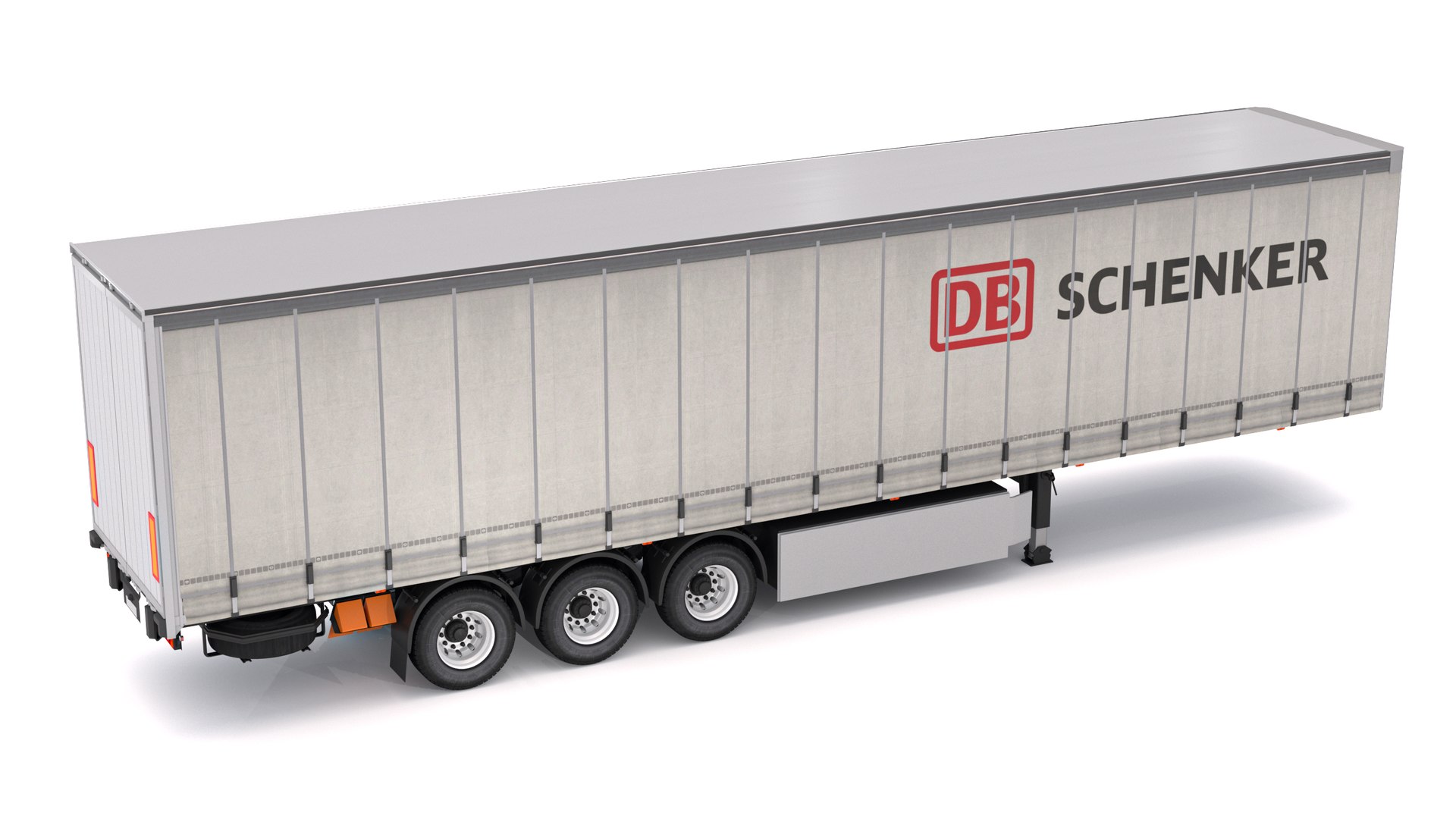 Semi Trailer Curtainsider DB Schenker 3D Model - TurboSquid 2289290
