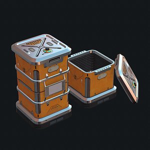 sci-fi metal crate 3d model