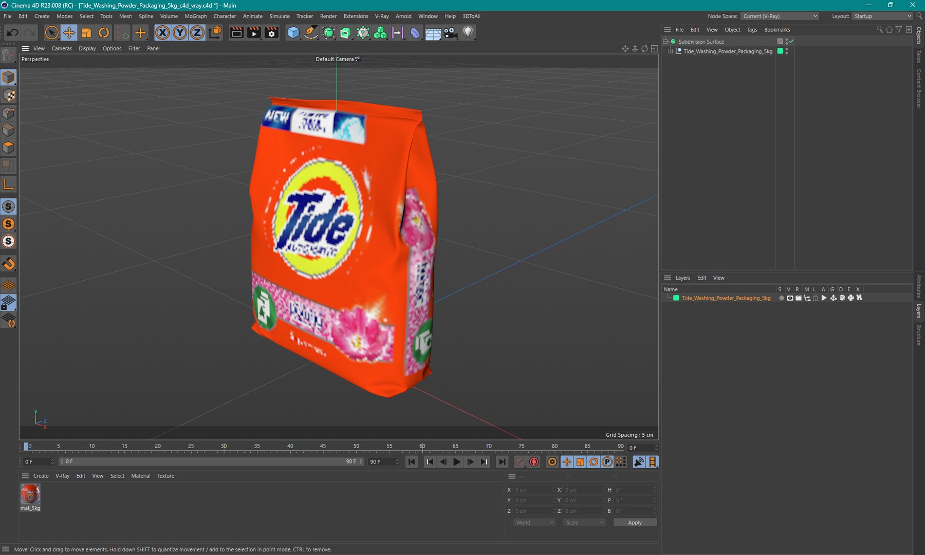 Tide Washing Powder Packaging 5kg 3D Model - TurboSquid 2409892