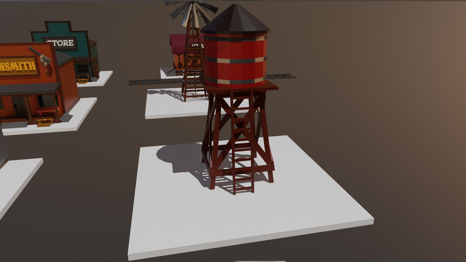 3D Model Low Poly Wild West - TurboSquid 2313857