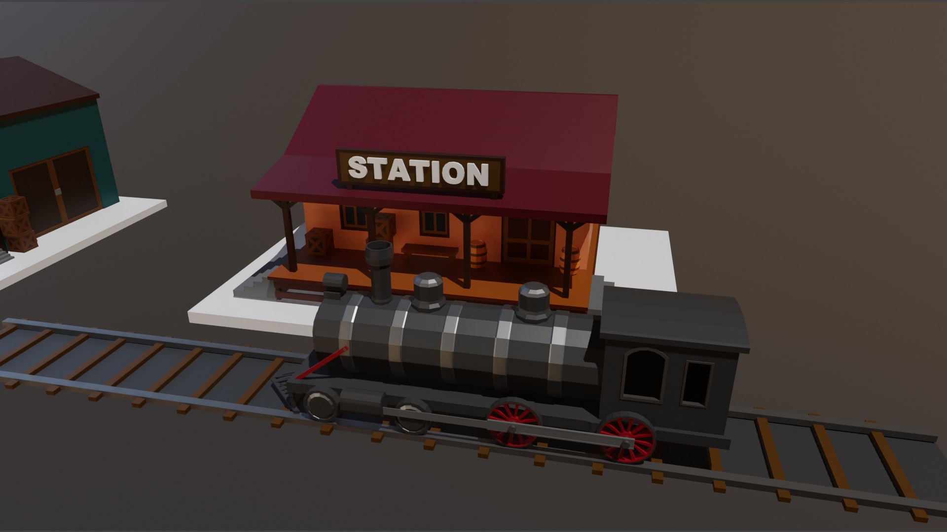 3D Model Low Poly Wild West - TurboSquid 2313857