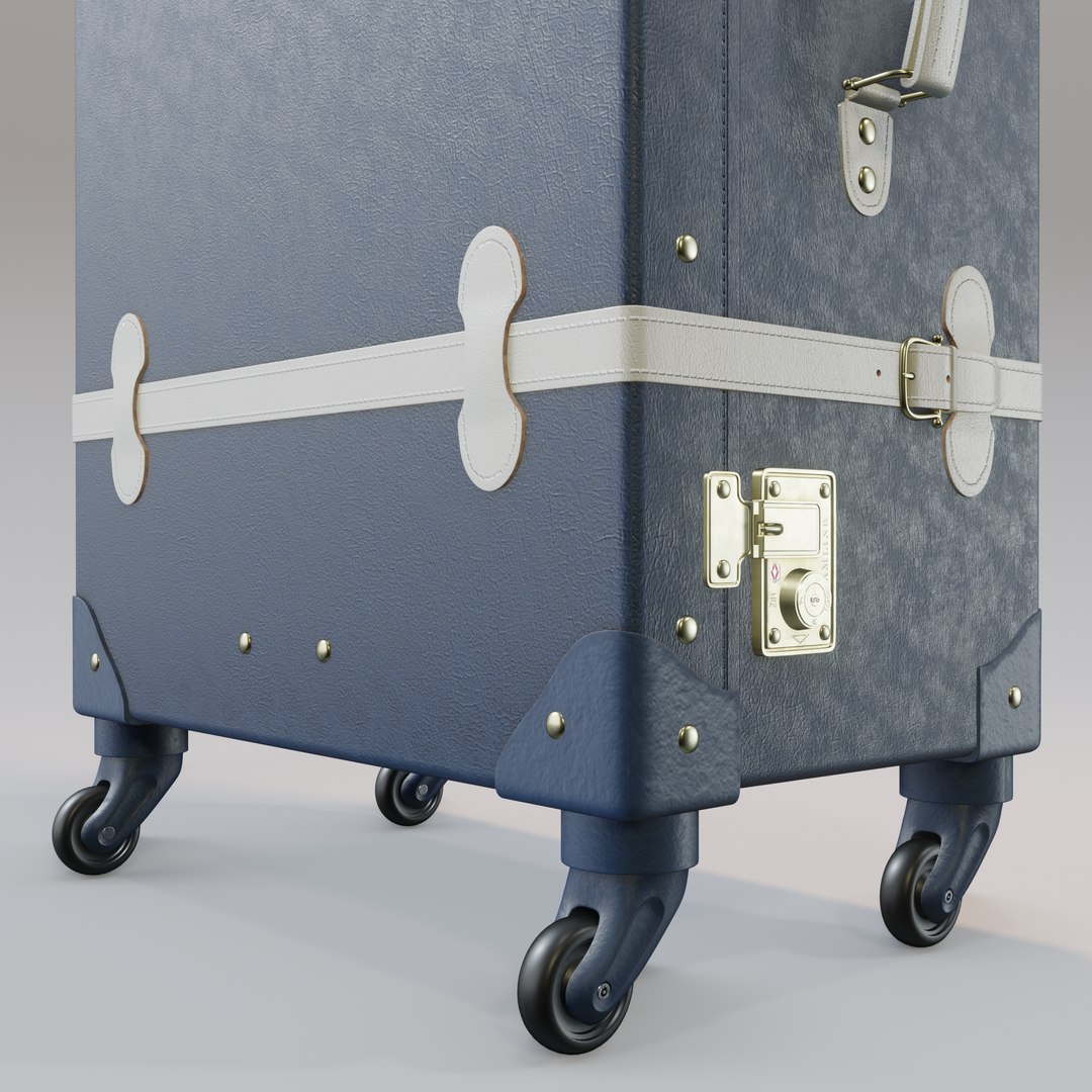 3D Steamline Navy Check In Spinner Luggage Model - TurboSquid 1833445