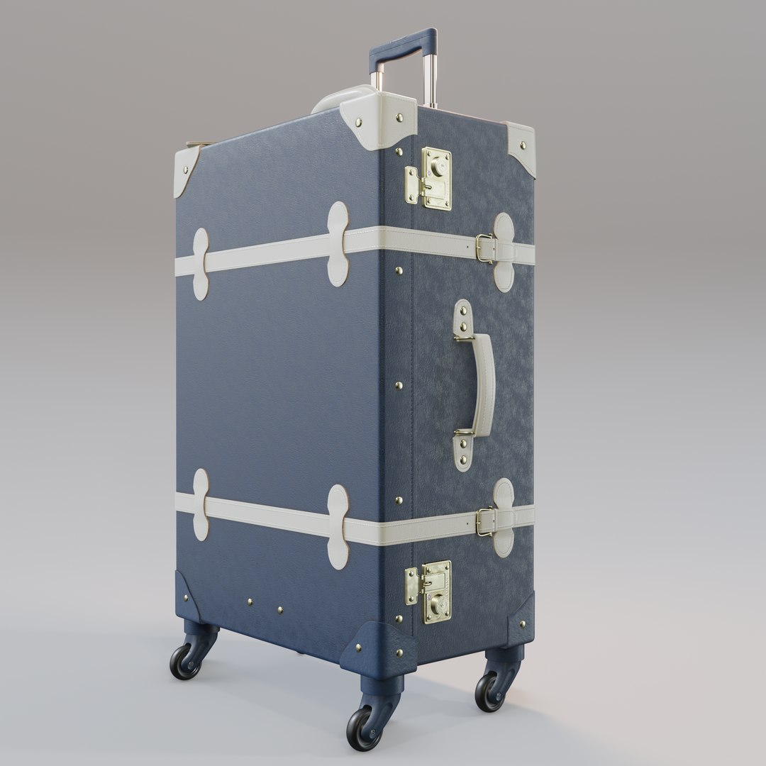 3D Steamline Navy Check In Spinner Luggage Model - TurboSquid 1833445
