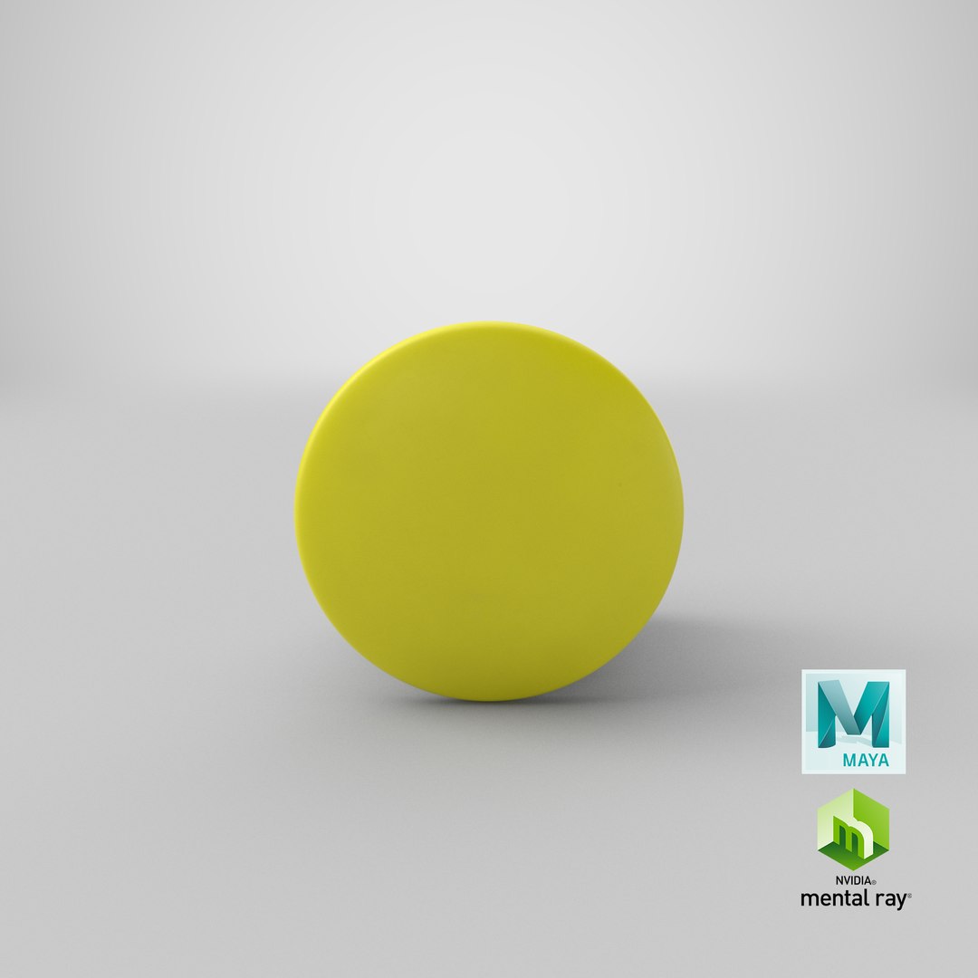 Button 01 13 Yellow 3D - TurboSquid 1204371