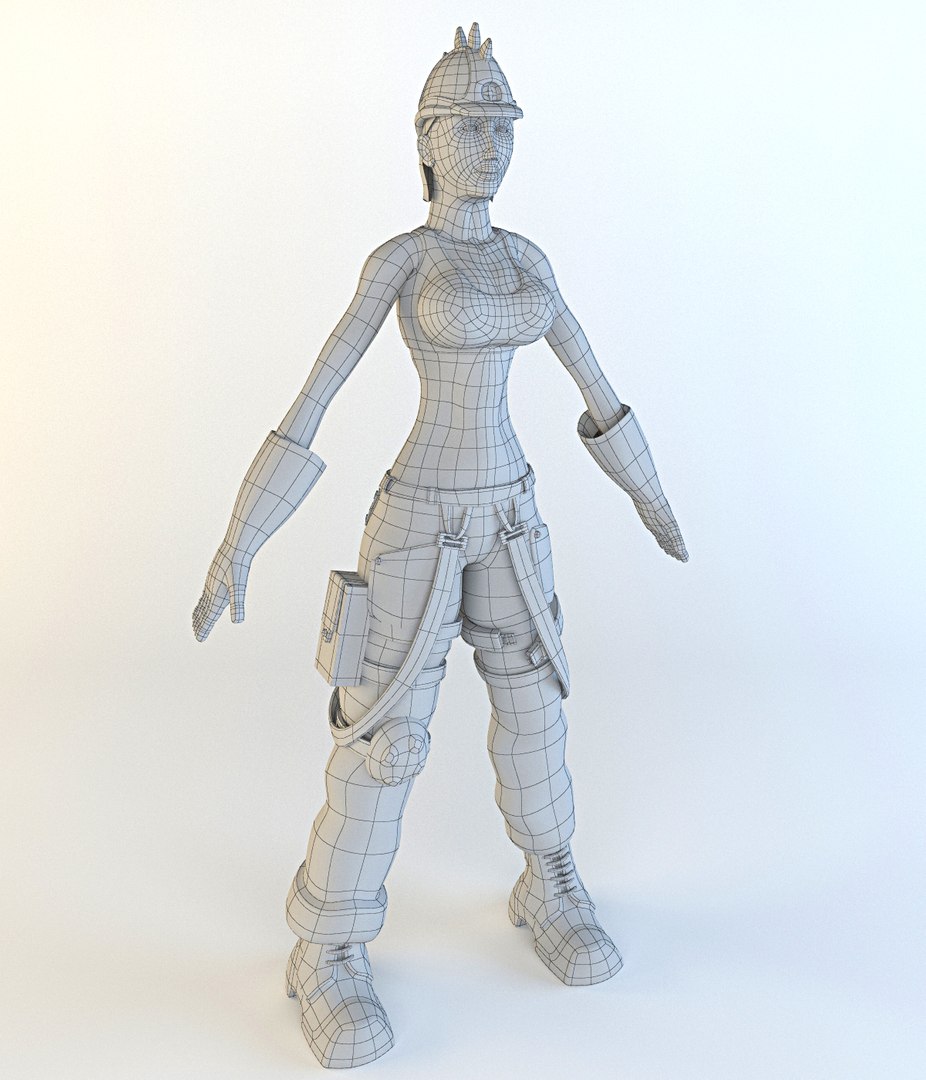 Women Builder 3d Model