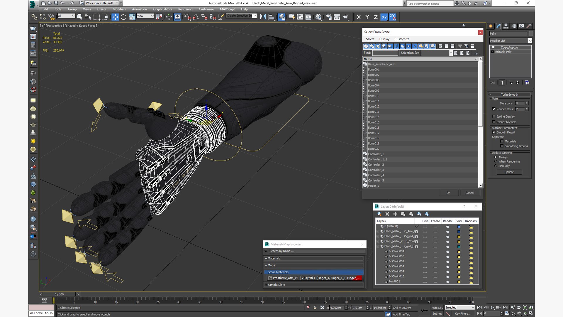 3D Black Metal Prosthetic Arm Rigged - TurboSquid 2137120