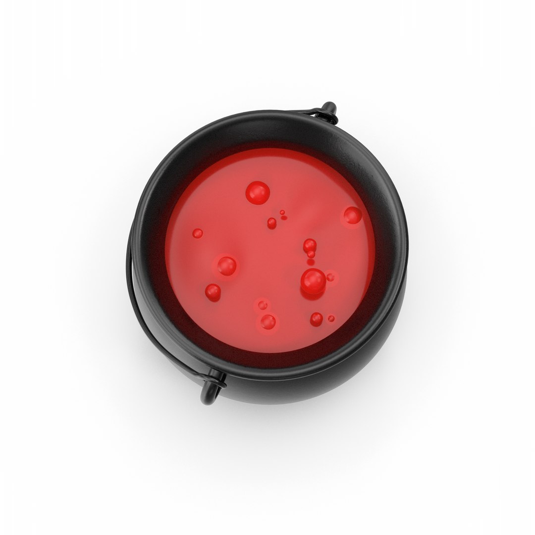 Cauldron With Red Magic Potion 3D model - TurboSquid 2002407