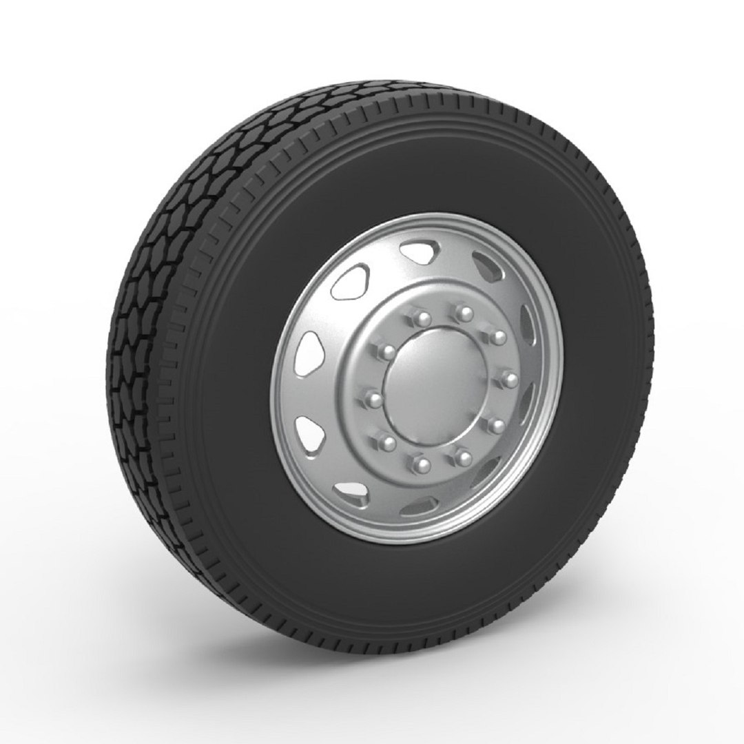 3D Diecast 10 Triangular Hole Front wheel of semi truck Version 1 Scale ...