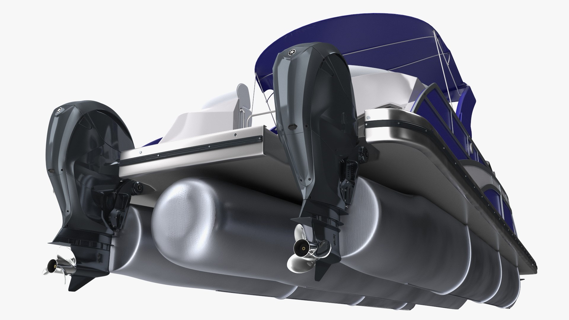 3D Modern Pontoon Boat Blue Rigged Model - TurboSquid 2270166