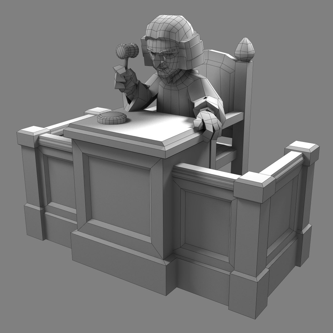 Cartoon Judge 3d Model