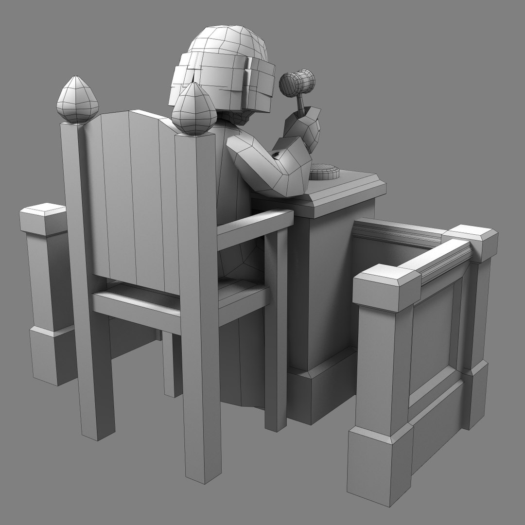 Cartoon Judge 3d Model