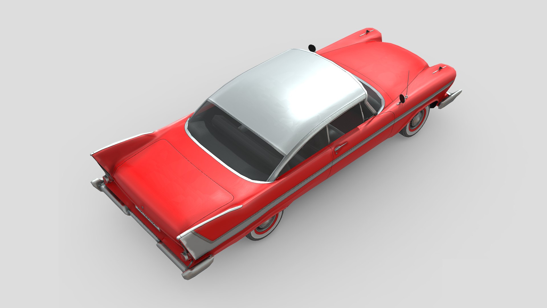 3D Low Poly Car - Plymouth Fury Coupe Christine 1958 Model - TurboSquid ...