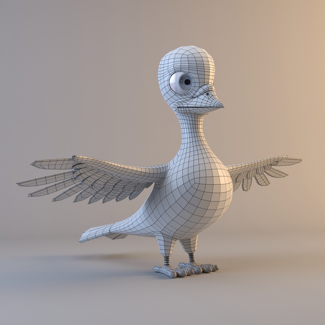 3d pigeon modelled ready model