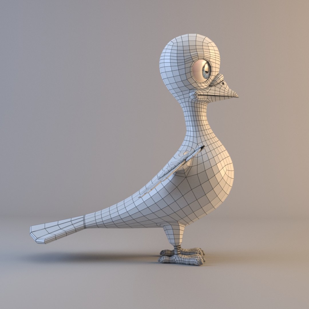 3d pigeon modelled ready model