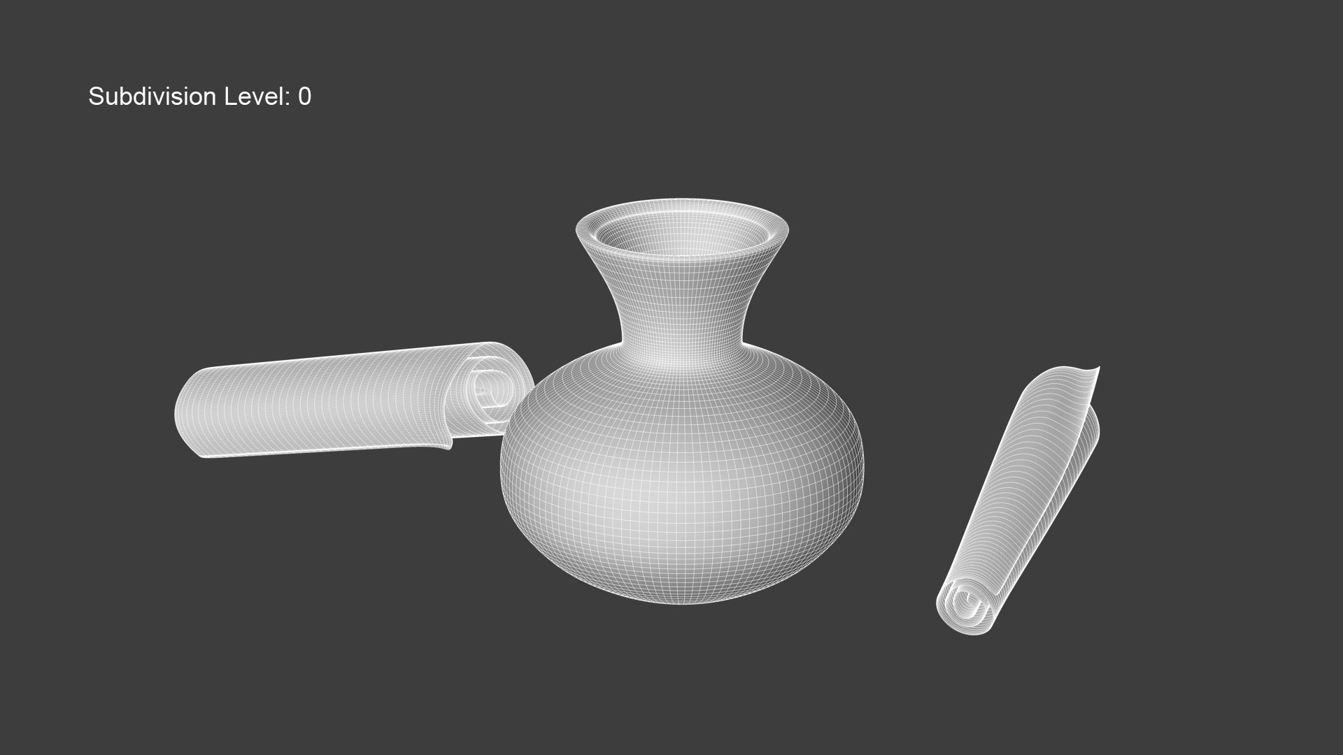 3d Ancient Scrolls Clay Jar Model