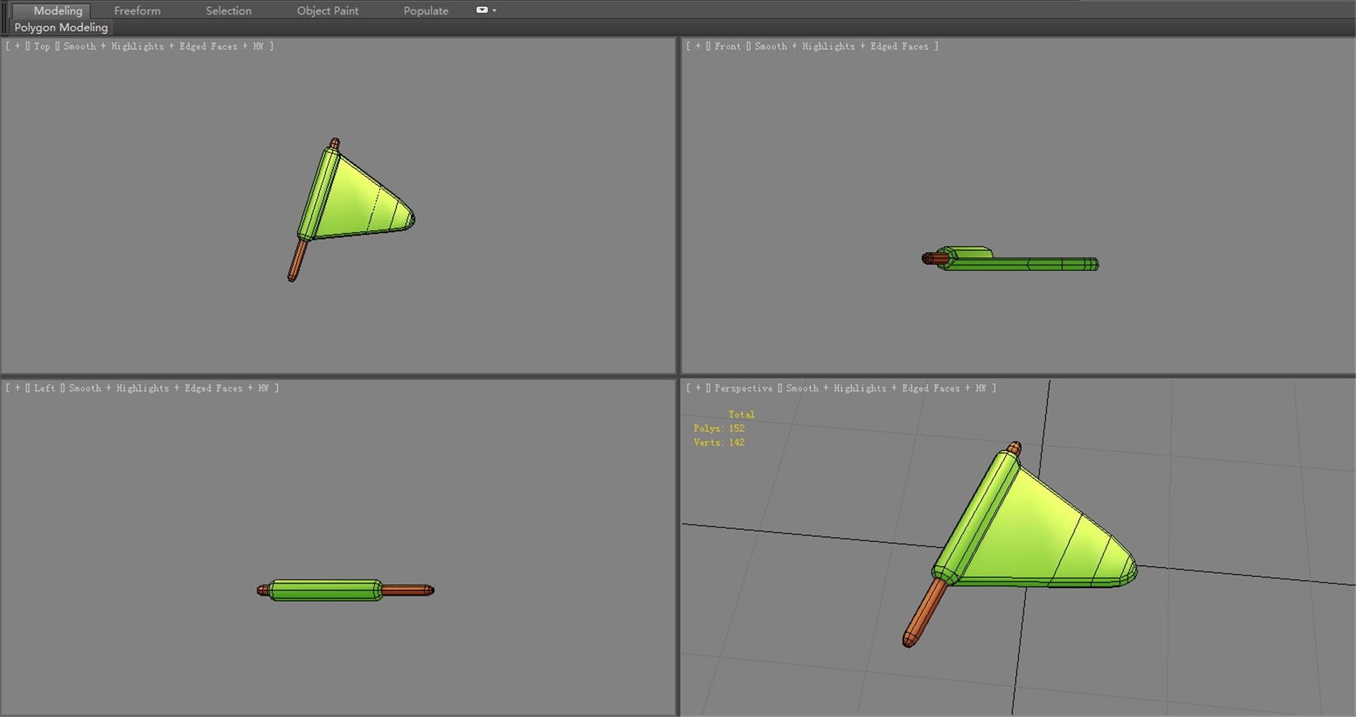 Cartoon Green Flag Low-poly Model - TurboSquid 2112655