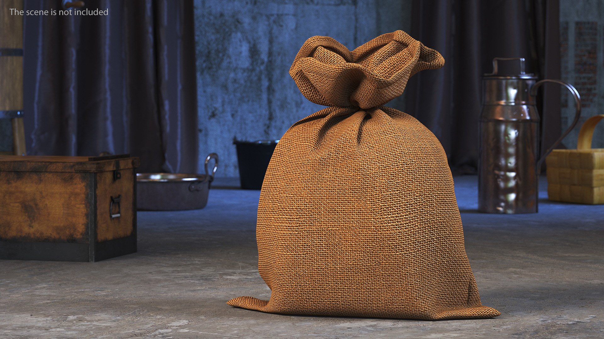 Burlap Sack Tied Closed 3D Model - TurboSquid 2220555