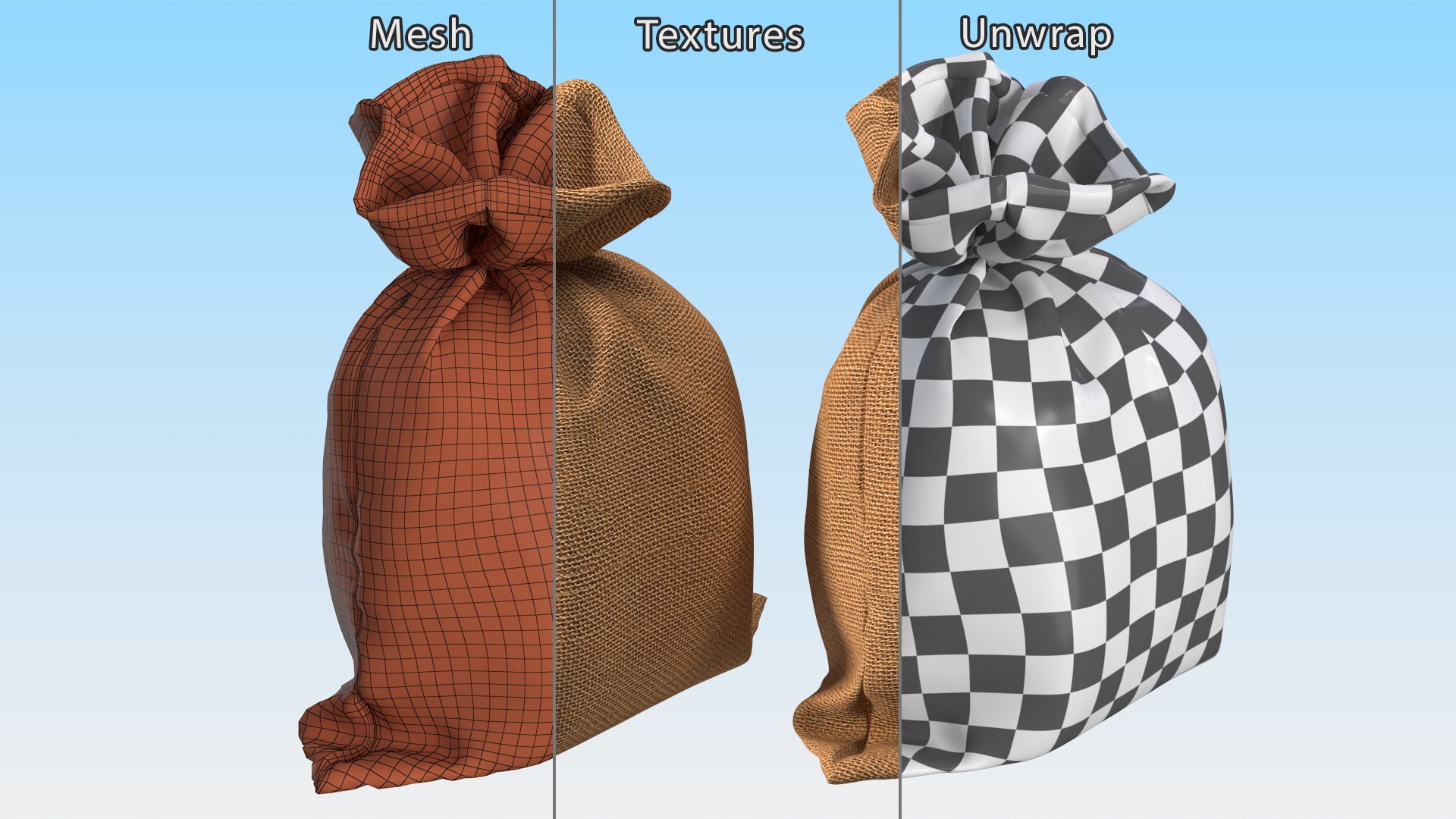 Burlap Sack Tied Closed 3D Model - TurboSquid 2220555
