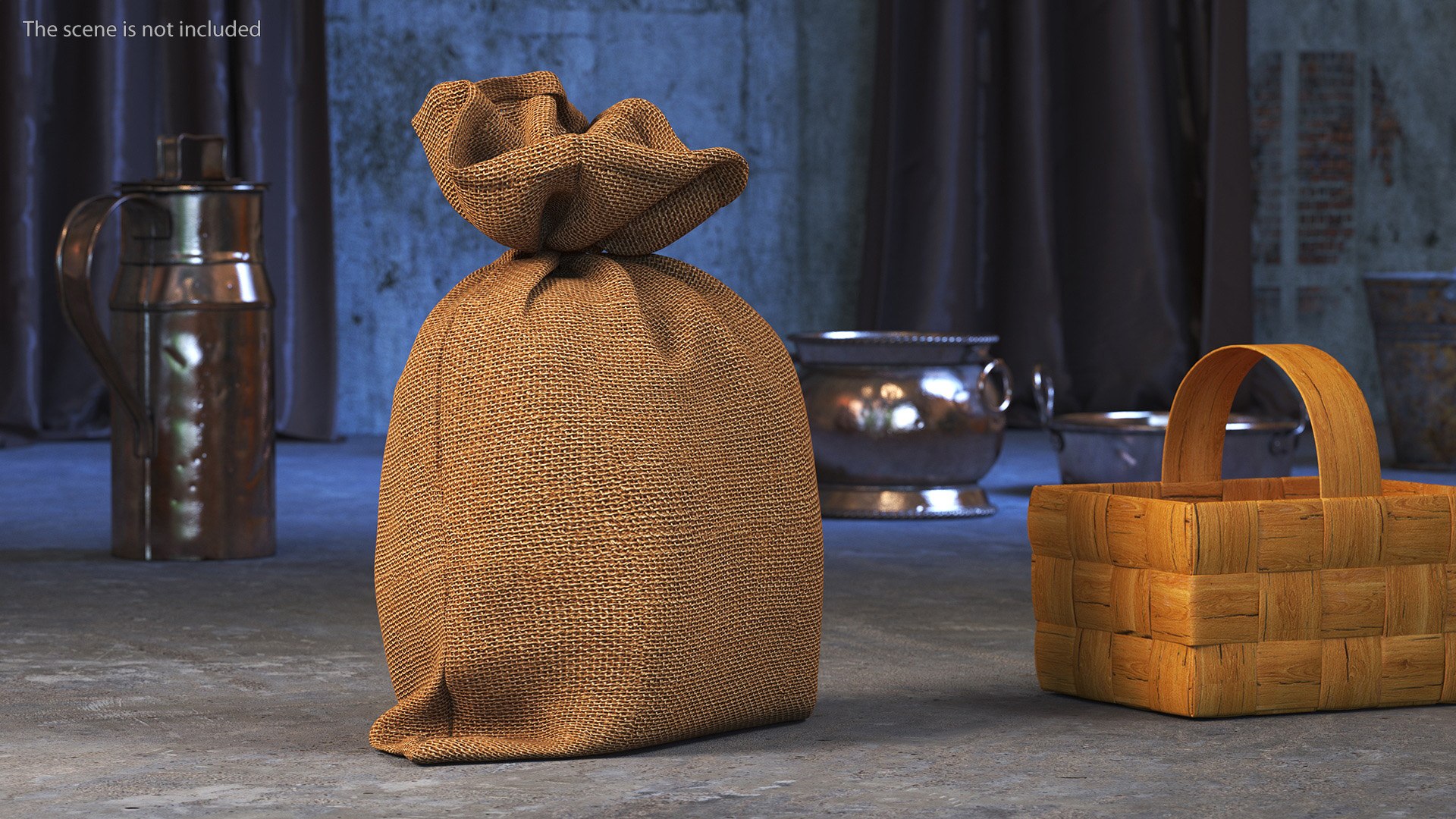 Burlap Sack Tied Closed 3D Model - TurboSquid 2220555