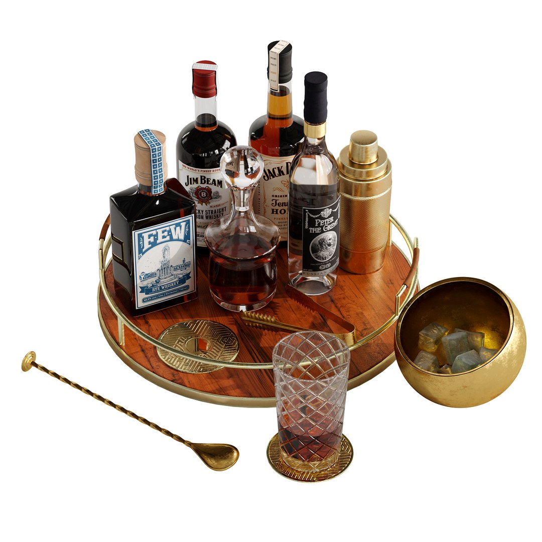 Collection Of Alcoholic Drinks Set 1 3D Model - TurboSquid 1914100