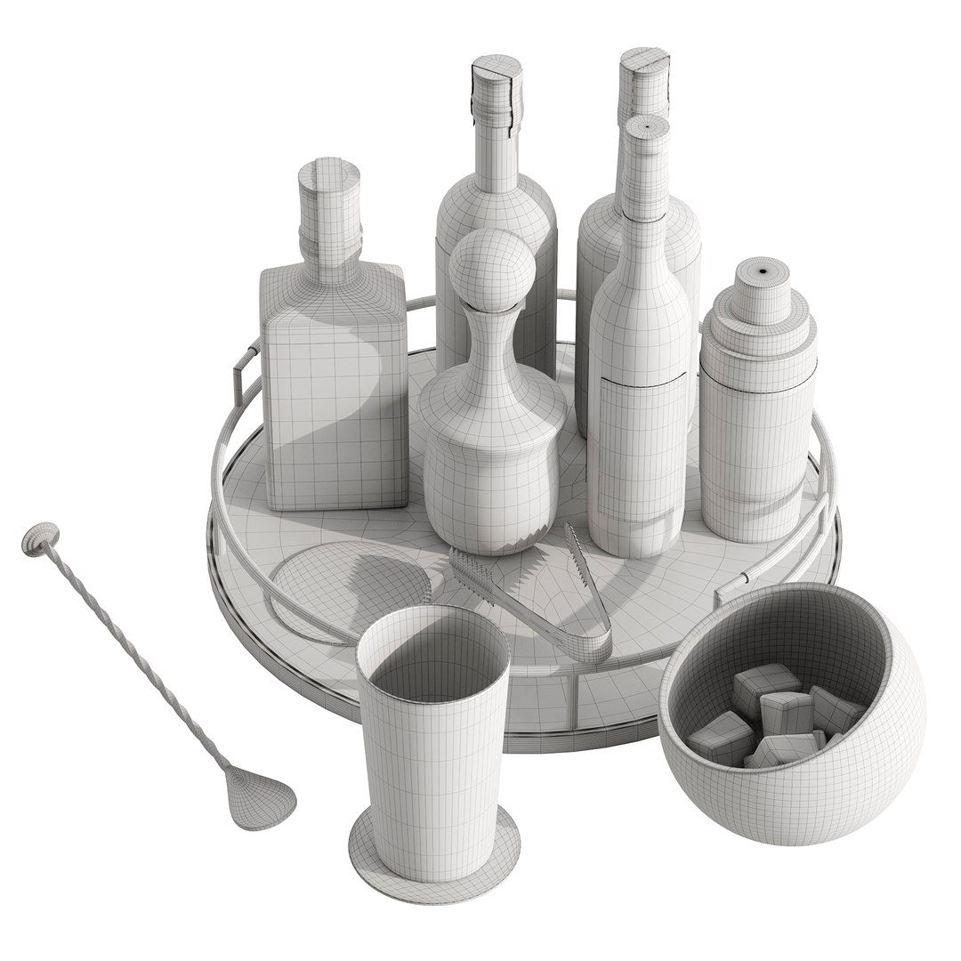 Collection Of Alcoholic Drinks Set 1 3D Model - TurboSquid 1914100