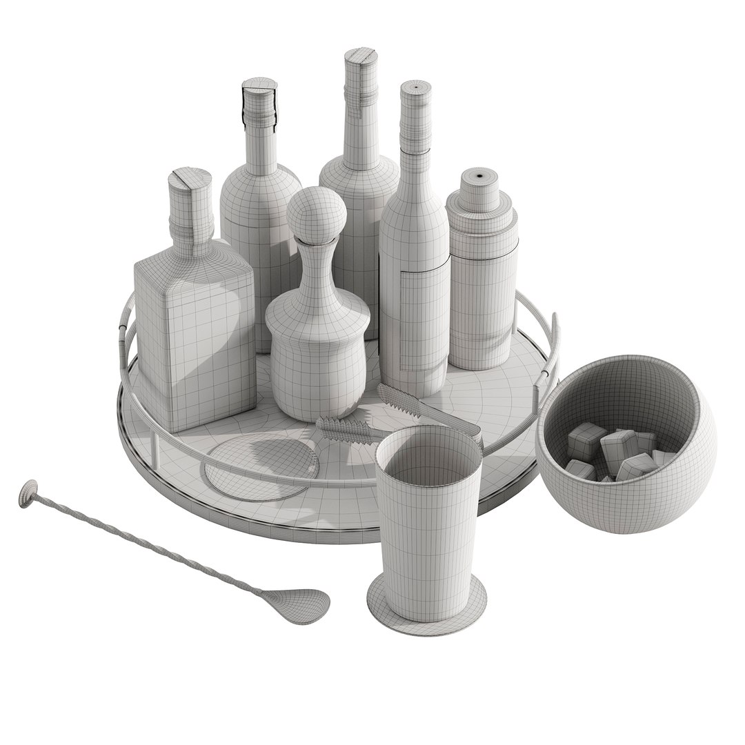 Collection Of Alcoholic Drinks Set 1 3D Model - TurboSquid 1914100