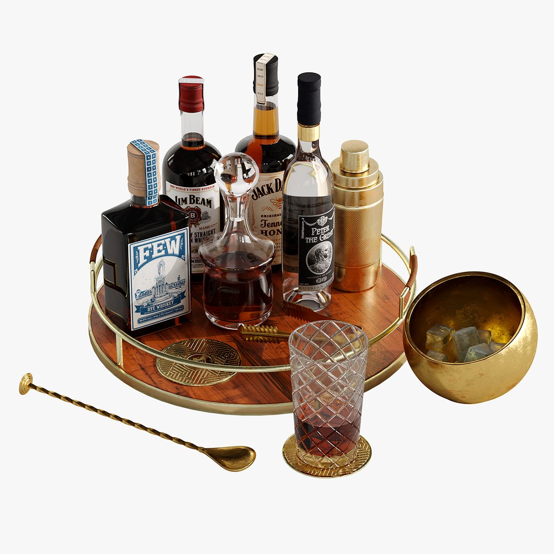 Collection Of Alcoholic Drinks Set 1 3D Model - TurboSquid 1914100