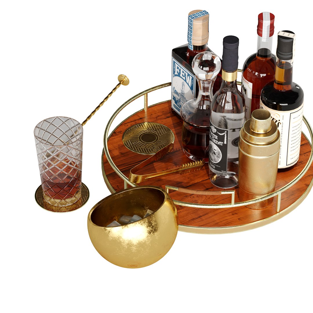 Collection Of Alcoholic Drinks Set 1 3D Model - TurboSquid 1914100