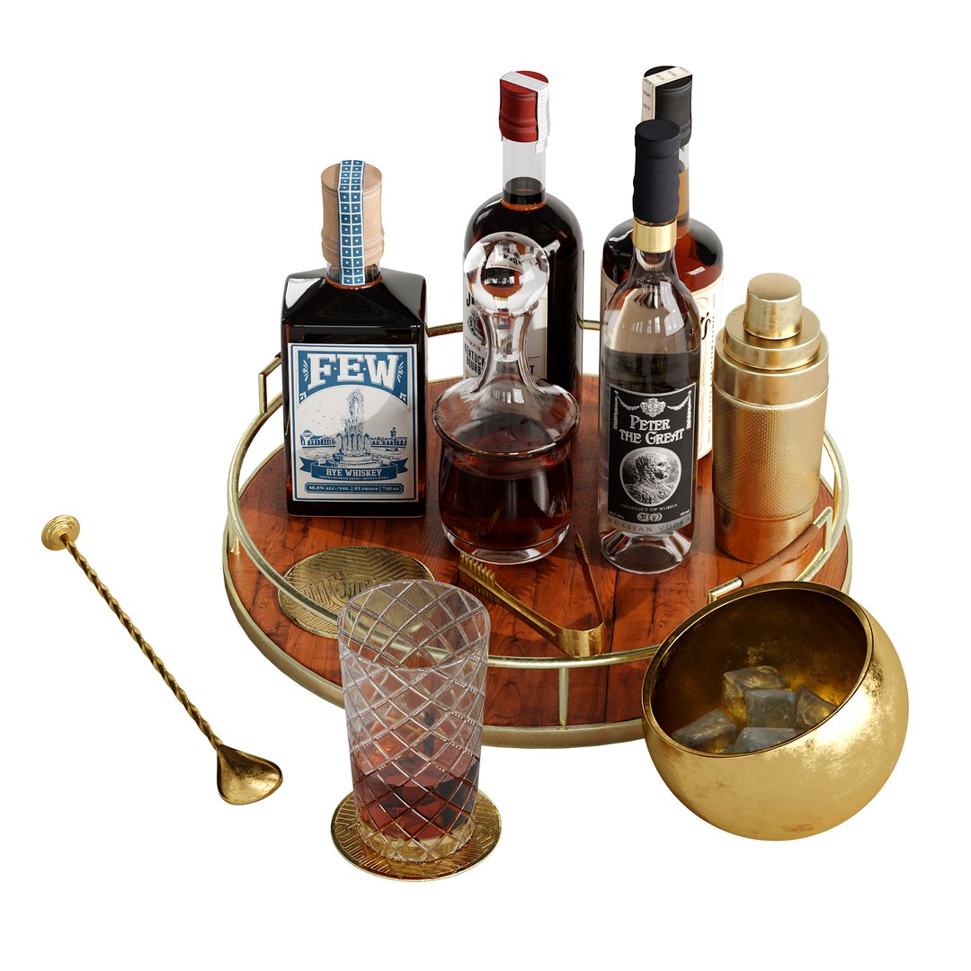 Collection Of Alcoholic Drinks Set 1 3D Model - TurboSquid 1914100