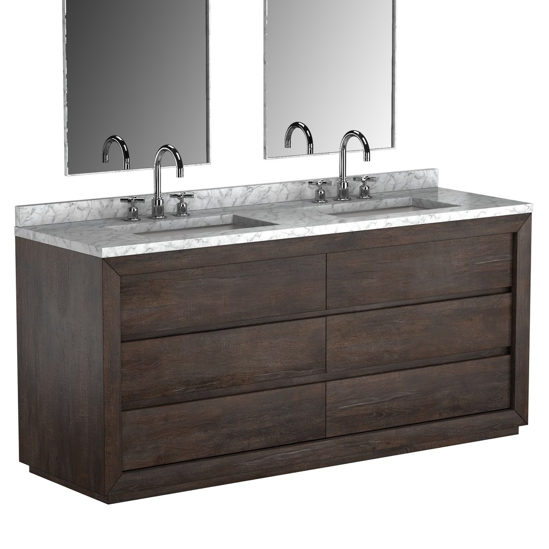 RECLAIMED OAK DOUBLE VANITY 3D Model - TurboSquid 1898656