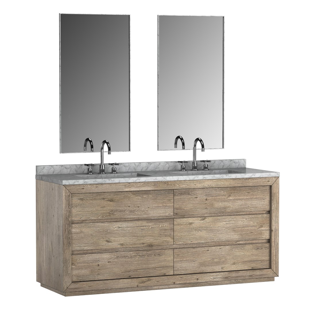 RECLAIMED OAK DOUBLE VANITY 3D Model - TurboSquid 1898656