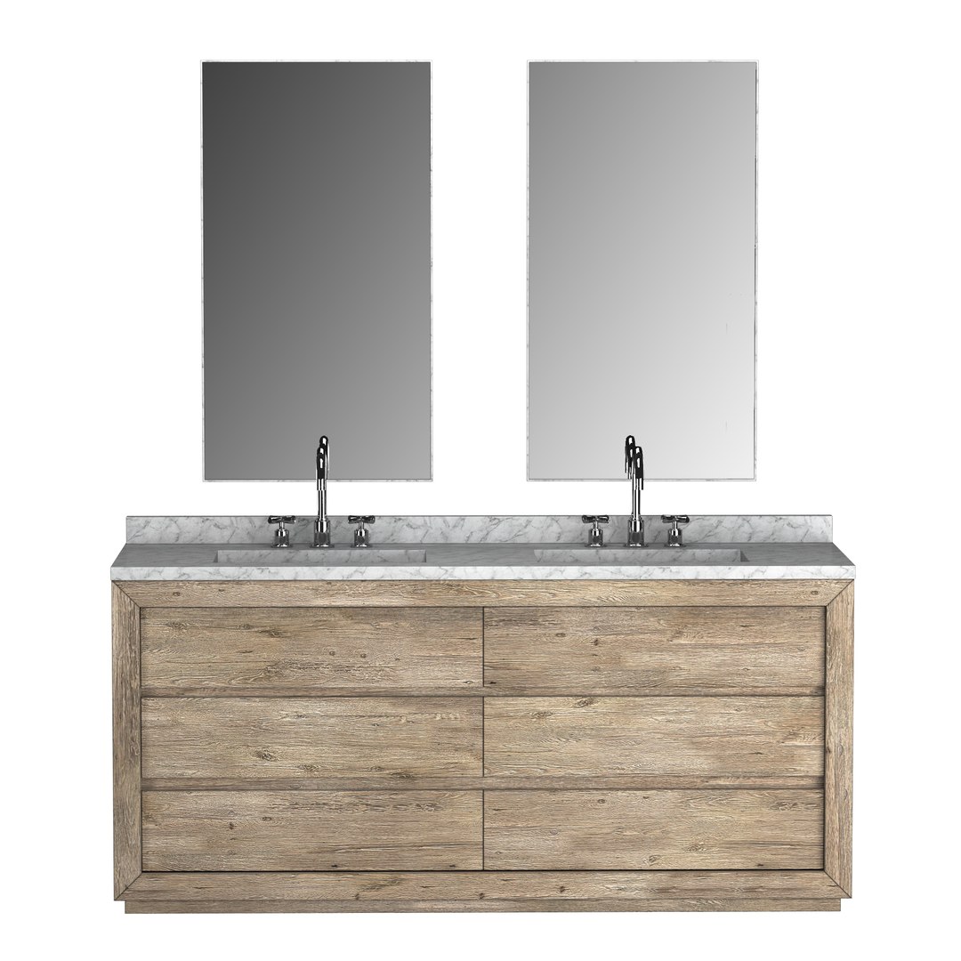 RECLAIMED OAK DOUBLE VANITY 3D Model - TurboSquid 1898656