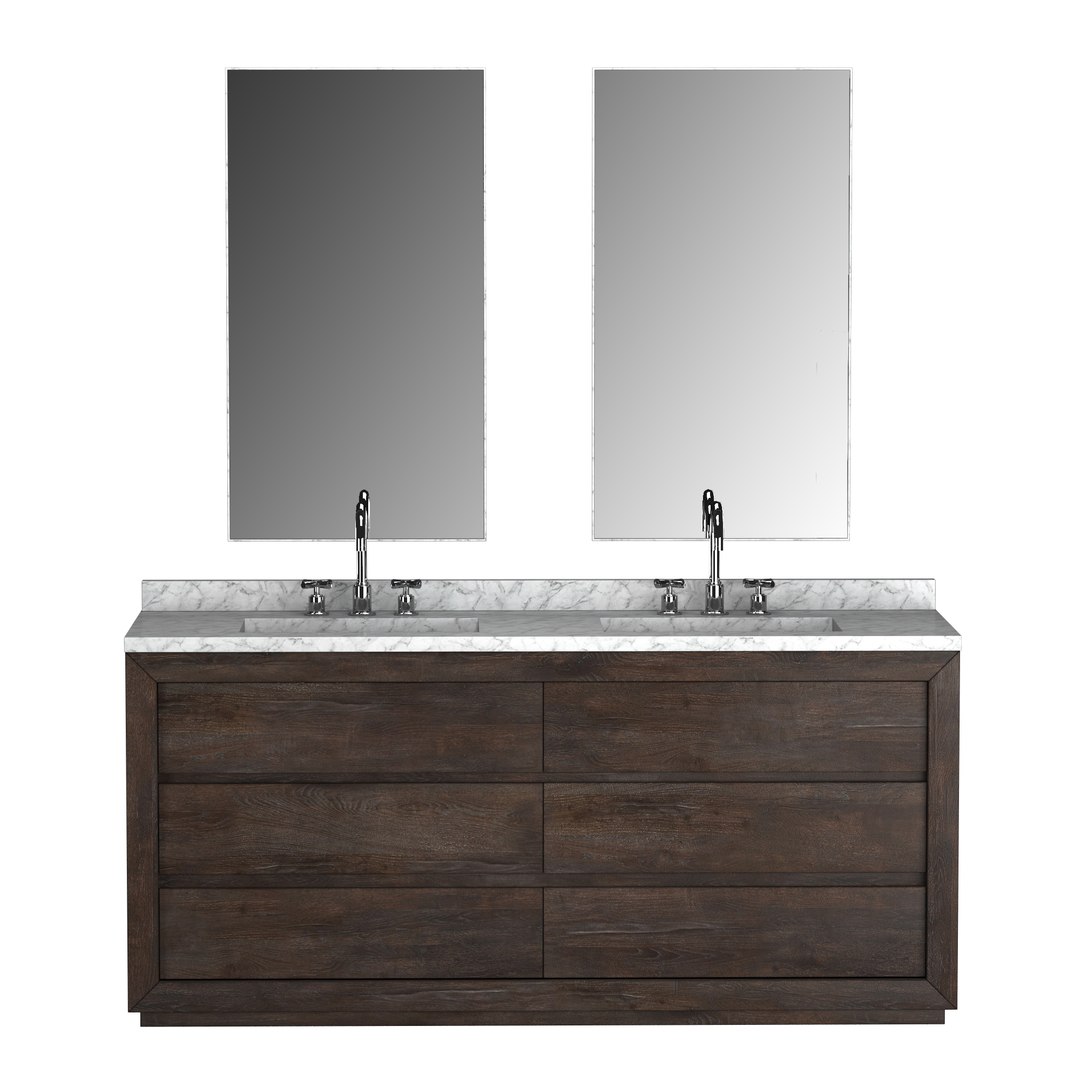 RECLAIMED OAK DOUBLE VANITY 3D Model - TurboSquid 1898656