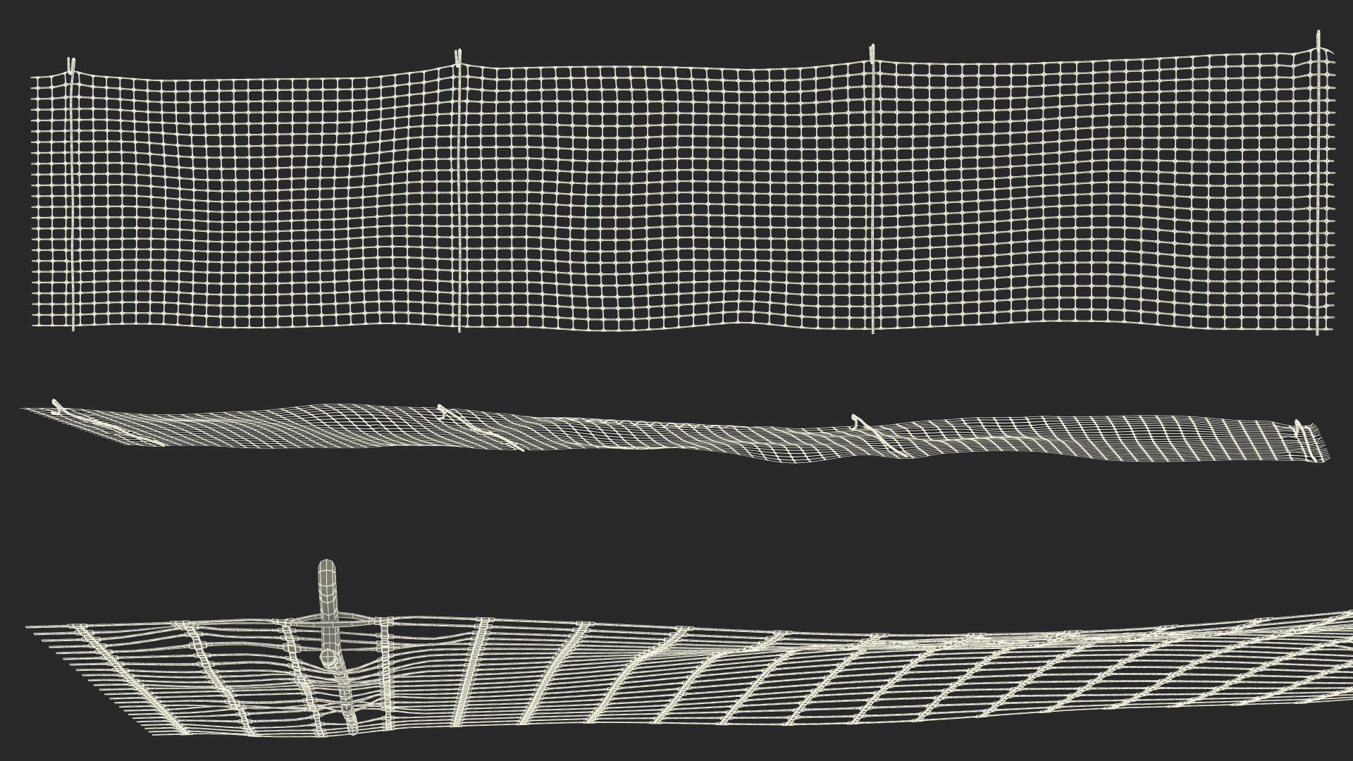 3D Plastic Security Mesh Fence Line Black model - TurboSquid 2045891