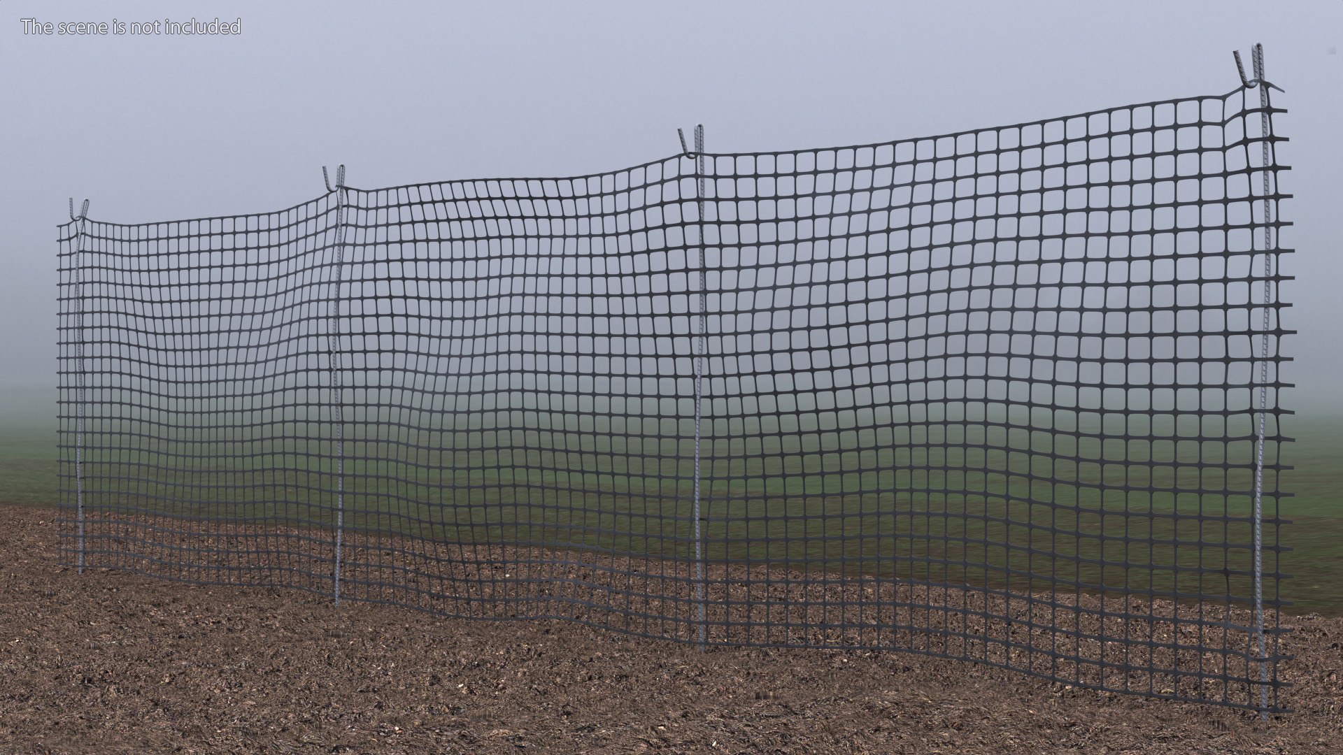 3D Plastic Security Mesh Fence Line Black Model - TurboSquid 2045891
