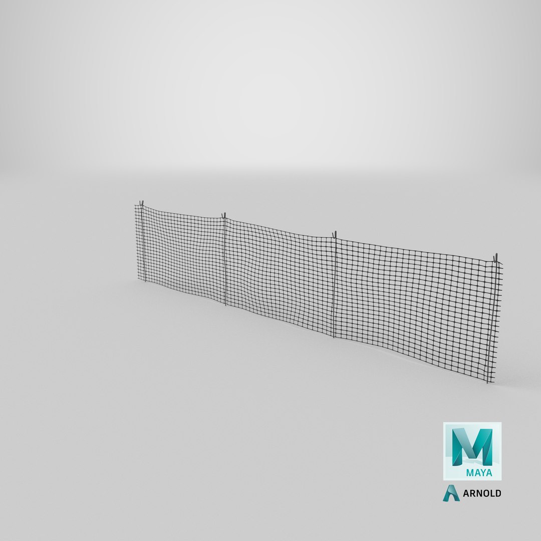 3D Plastic Security Mesh Fence Line Black model - TurboSquid 2045891