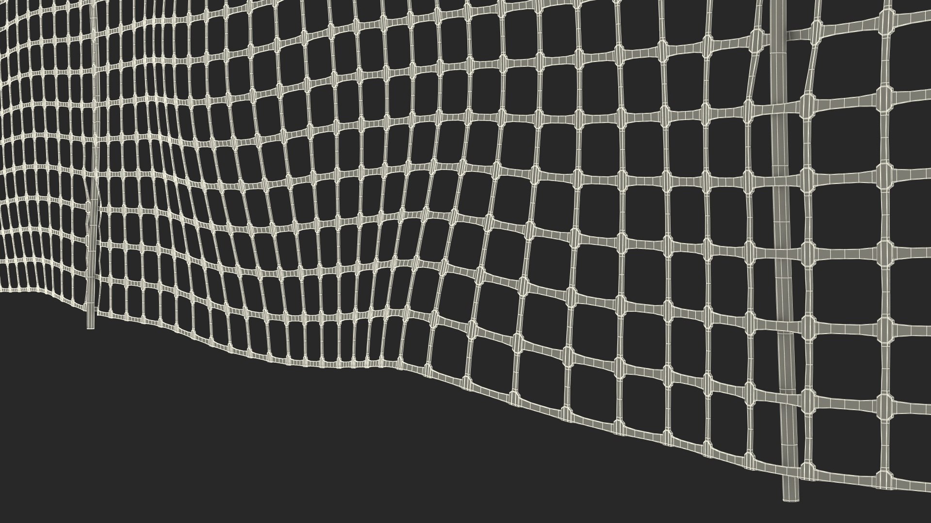 3D Plastic Security Mesh Fence Line Black model - TurboSquid 2045891