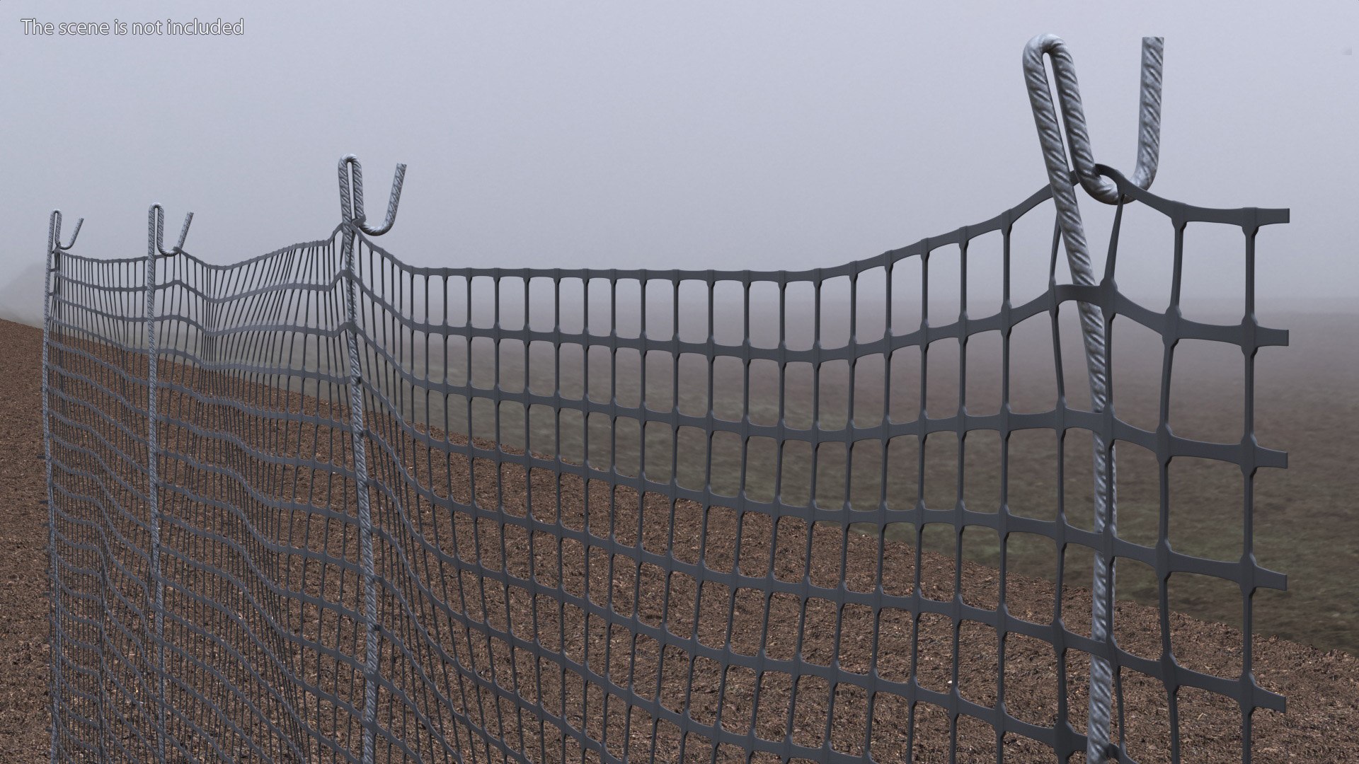 3D Plastic Security Mesh Fence Line Black Model - TurboSquid 2045891